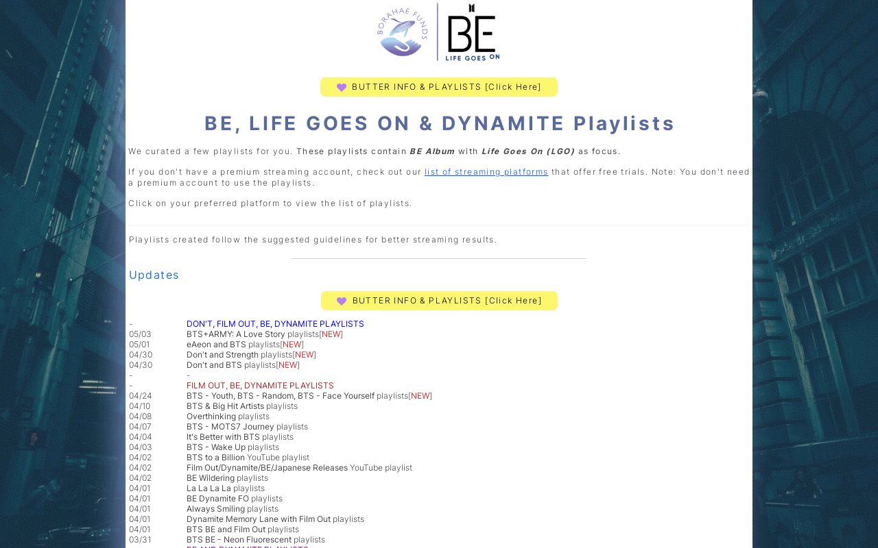 BHF Streaming Playlists
